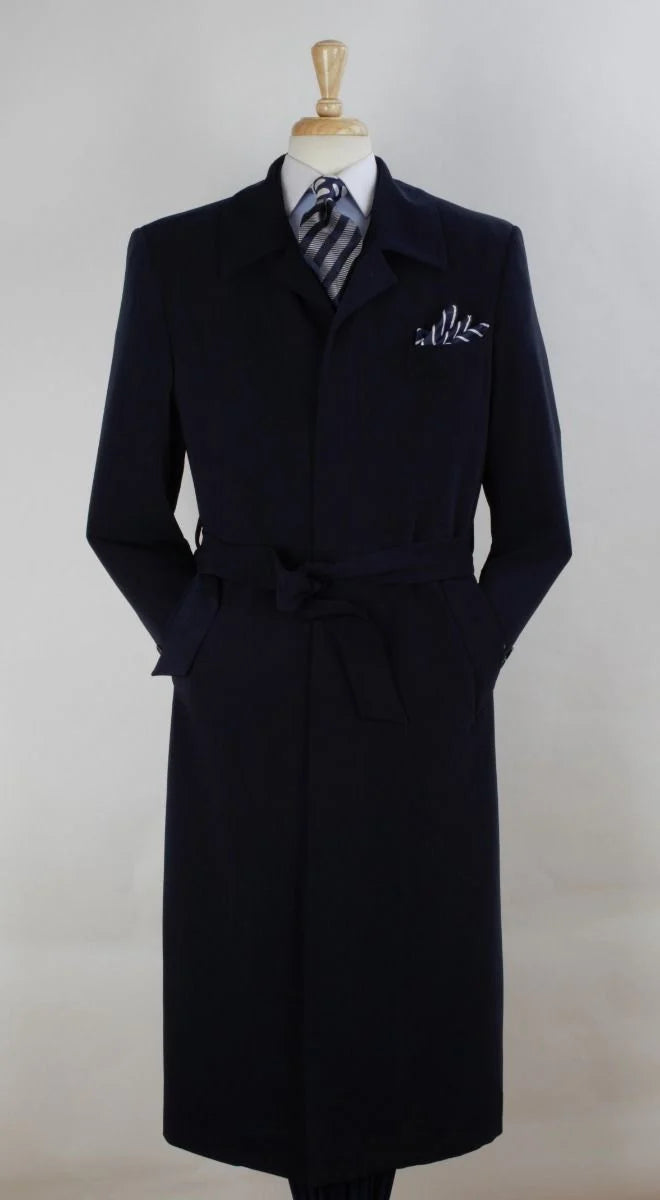John Knight Men's Full Length Length Top Coat Hidden Buttons