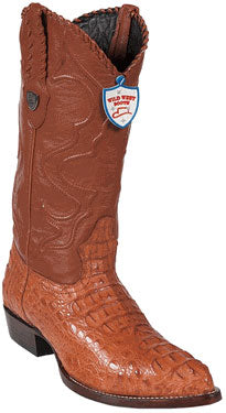 Wild West Cognac J-Toe Caiman ~ World Best Alligator ~ Gator Skin Horn