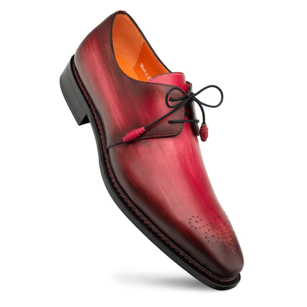 Principe Patina Leather Derby Burgundy/Red By Mezlan Made In Spain Bra
