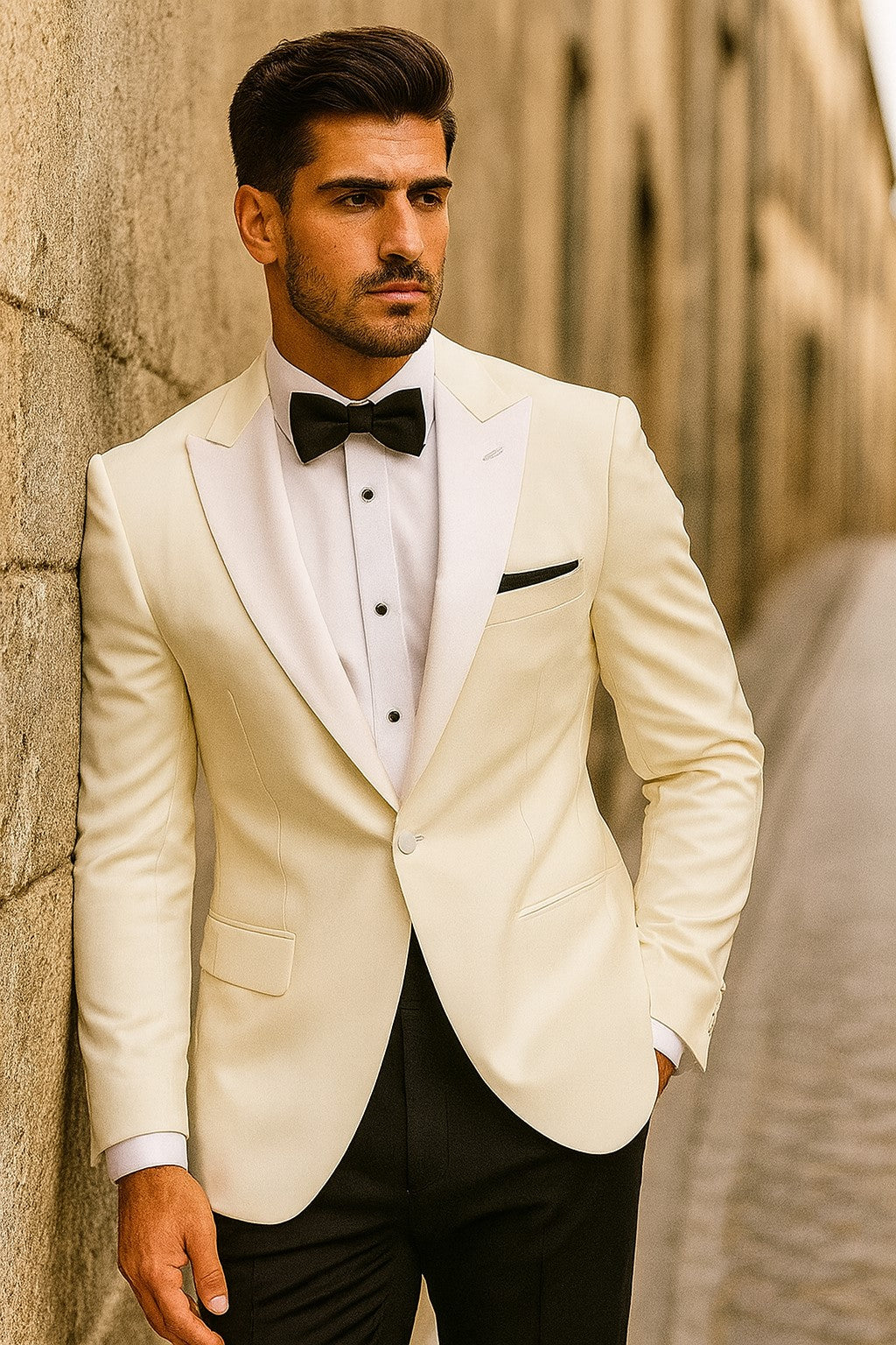 Ivory Tuxedo Jacket - Cream Wedding Suit - Off White Suit (Jacket and