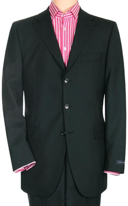 Jet Power Black Solid Black With Sheen!! Super 150's Men's Cheap Price