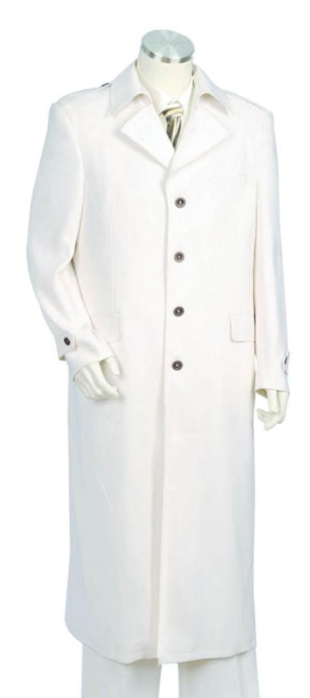 Men's Off White Urban Styled Zoot Suit - Pimp Suit - Zuit Suit with Fu