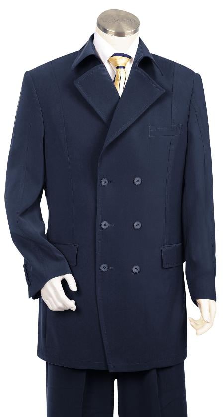Men's Triple Breasted 6 Button Double Breasted Suit Fashion Suit Dark