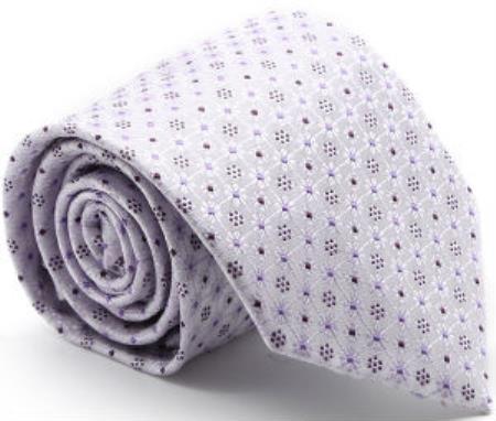 Men's Premium Flower Floral Pattern Ties Lavender - Men's Neck Ties