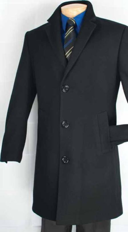 Mens Overcoat Three Quarters Length Men's Dress Coat Men's Car Coat Co