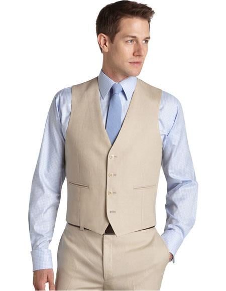 Men's Tan Adjustable Back Strap Dress Tuxedo Wedding