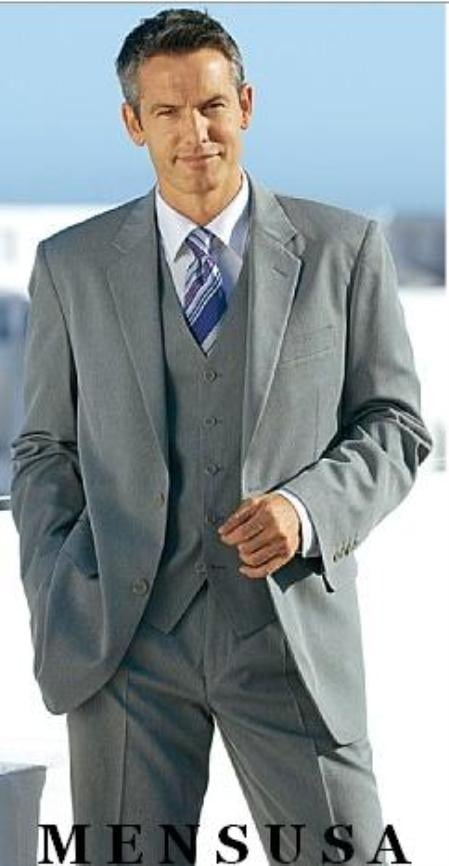 Mens Three Piece Suit - Vested Suit exclusive High Quality Clowdy Mid