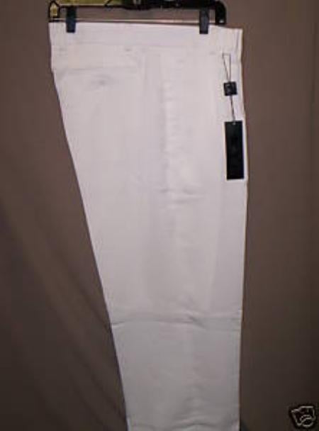 long rise big leg slacks White Deep Pleat-Wide Leg 22- Inch\ around th
