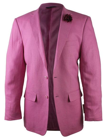 Alberto Nardoni Brand Fuchsia Pink Two Button Linen Fashionable Blazer