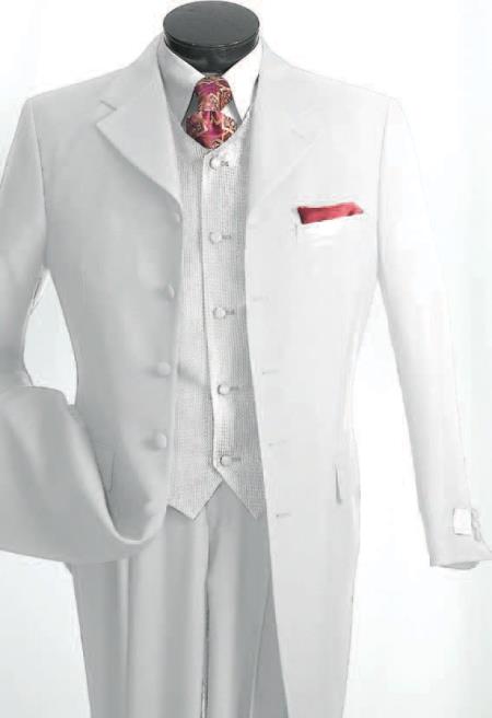 Men's 3 Piece Fashion Suit - Vested 3 Piece Zoot Suit - Three Piece Su