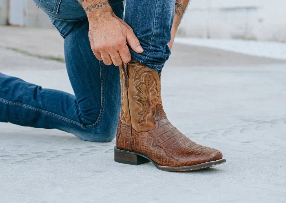Dan Post Kingsly Caiman Square Toe Boots MensItaly