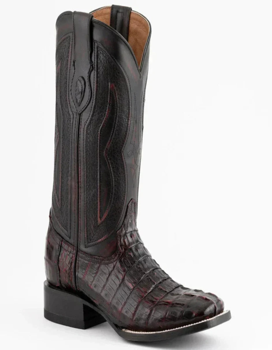 Ferrini Men's Dakota Hornback Caiman Boots - Square Toe Handcrafted Bl