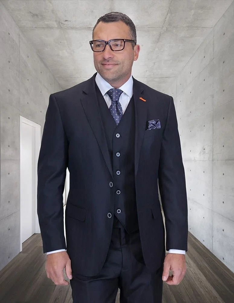 Statement 3-Piece Wool Herringbone Suit MensItaly
