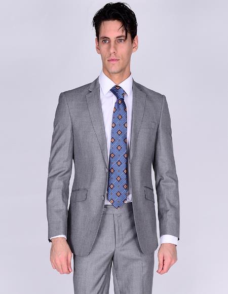 Bertolini Silk & Fabric Suit Light Gray- High End Suits - High Quality