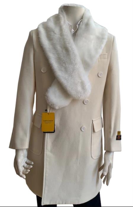 Double Breasted Three Quarter Overcoat And Cashmere Peacoat - Topcoat