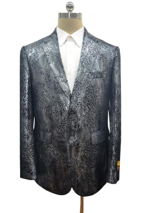 Snakeskin Blazer - Snakeskin Jacket Dark Silver