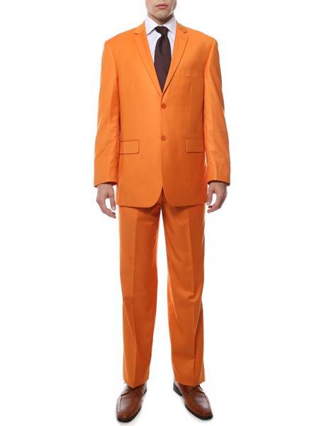 Mens Orange Tuxedo With Pants - Orange Prom Suit