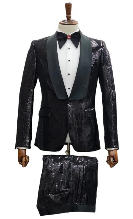 Giovanni Testi Suits - Giovanni Tuxedo Sequin Suit - Shiny Tuxedos - P