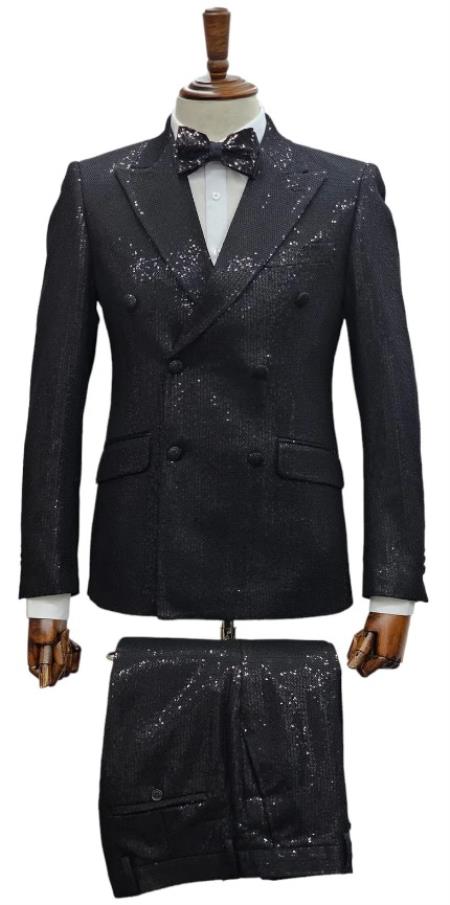 Giovanni Testi Suits - Giovanni Tuxedo Sequin Suit - Shiny Tuxedos - P