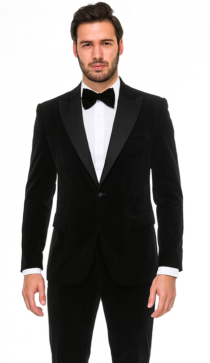 Rossi Man LEO RM1905 Men’s Slim Fit 3-Piece Black Designer Suit – Form